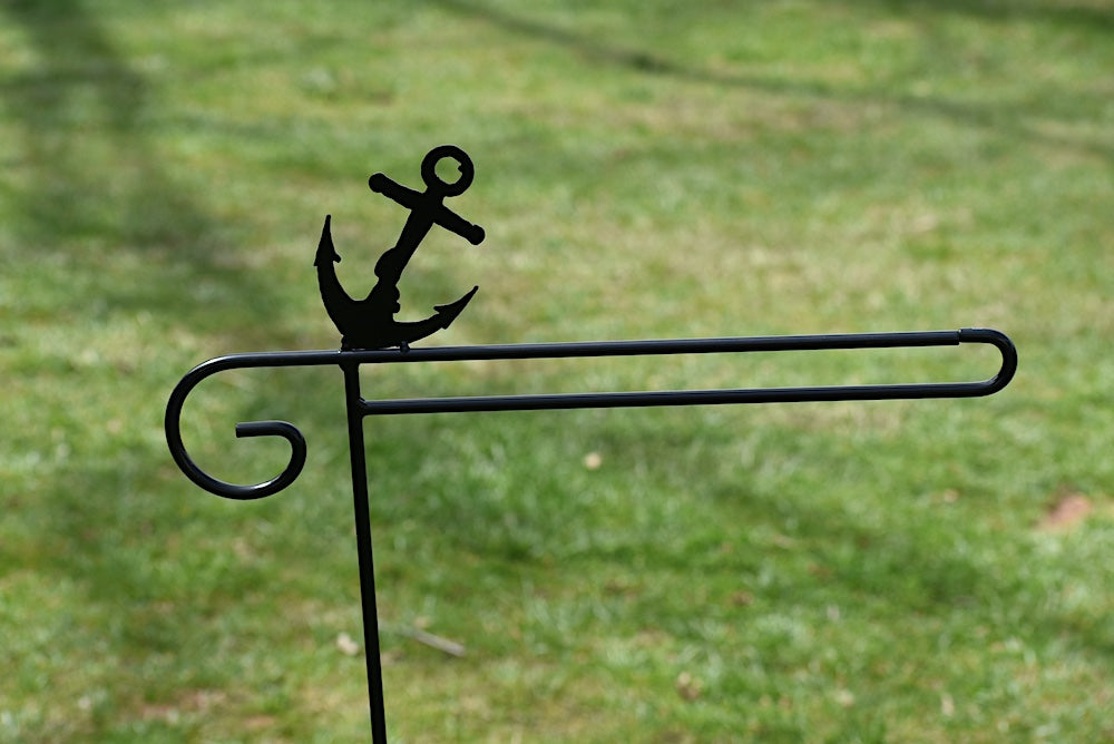Mini Flag Holder With Anchor Cutout Design Garden Path Pa