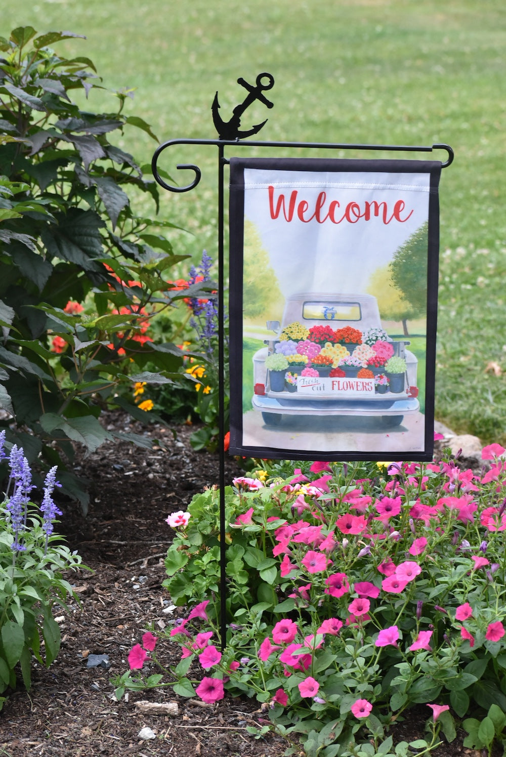 Metal Handcrafted Flag Pole Holders & Mounts – Garden Path PA