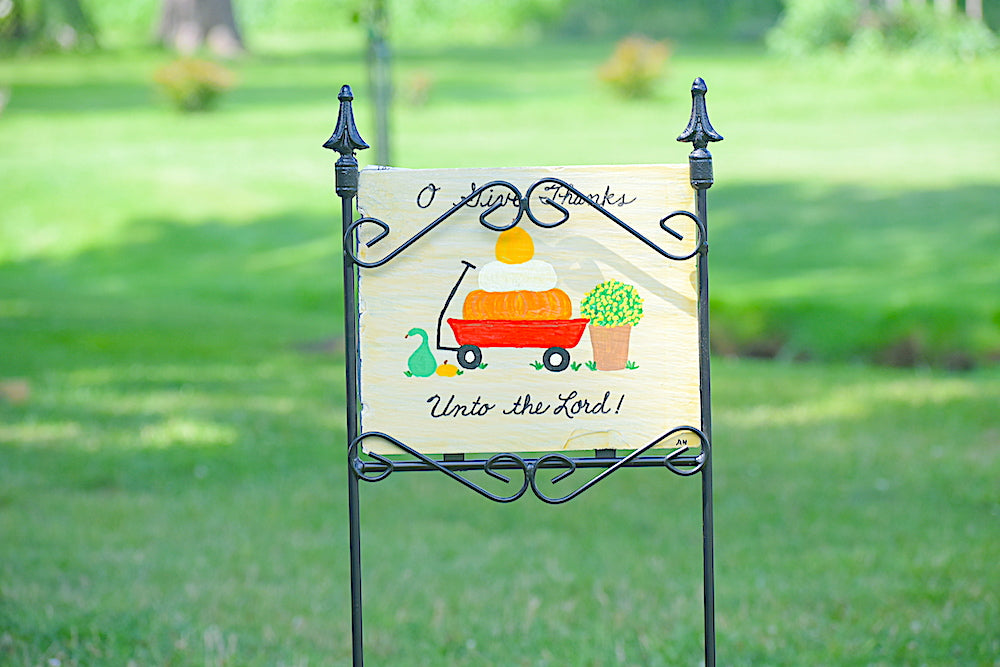 31" Tall Double Finial Slate Holder For 12" Slates – Garden Path PA