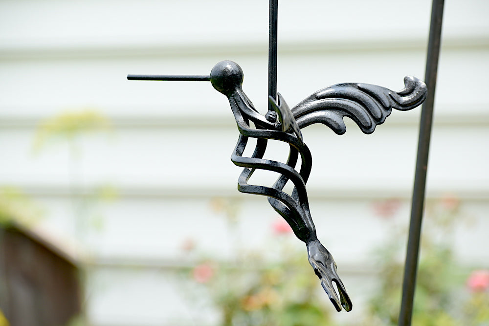 Hanging Hummingbird - Wrought Iron – Garden Path PA