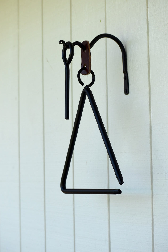 Hand forged Triangle Dinner Bell 11" Wrought Iron Gong – Garden Path PA