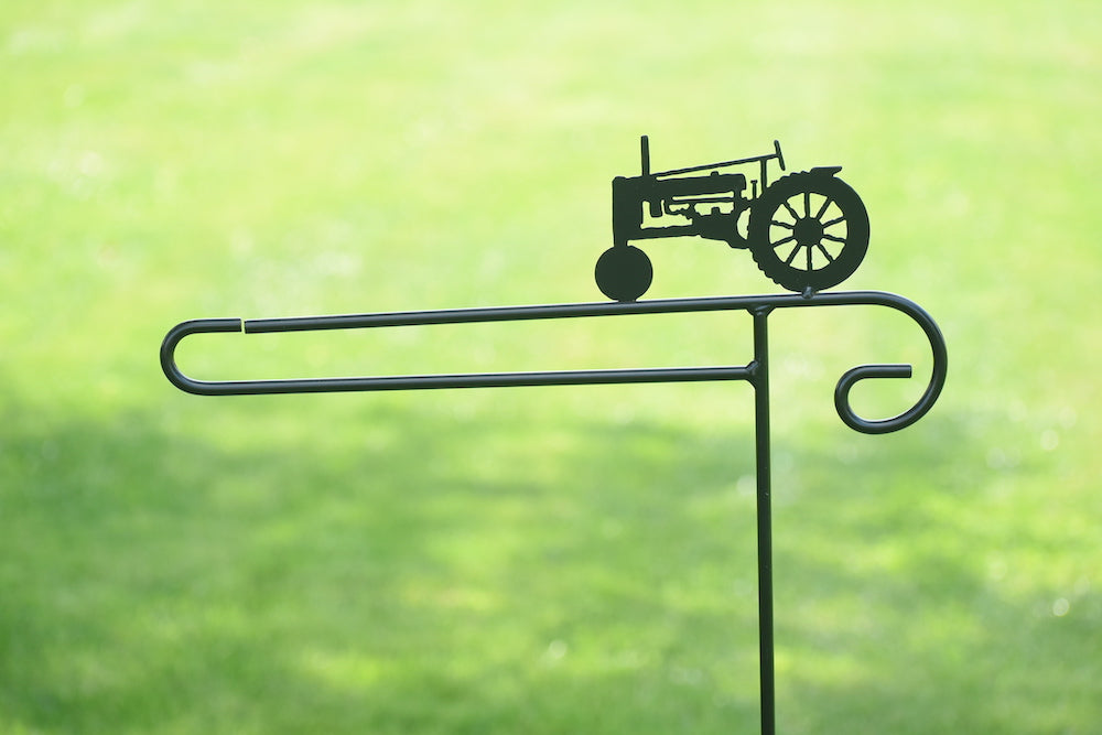 Mini Flag Holder With Tractor Cutout Design – Garden Path PA