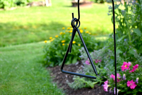 Hand forged Triangle Dinner Bell 11" Wrought Iron Gong – Garden Path PA
